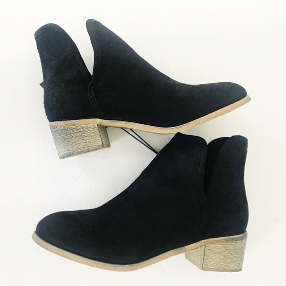 7 For All Mankind | Shoes | Seven7 Black Suede Vegan Ankle Boots | Poshmark